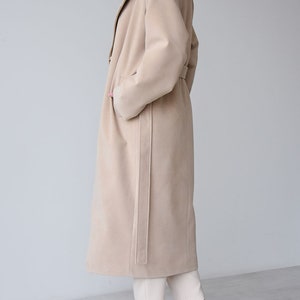 Wool Wrap Coat Wool Beige Coat for Women Warm Overcoat - Etsy