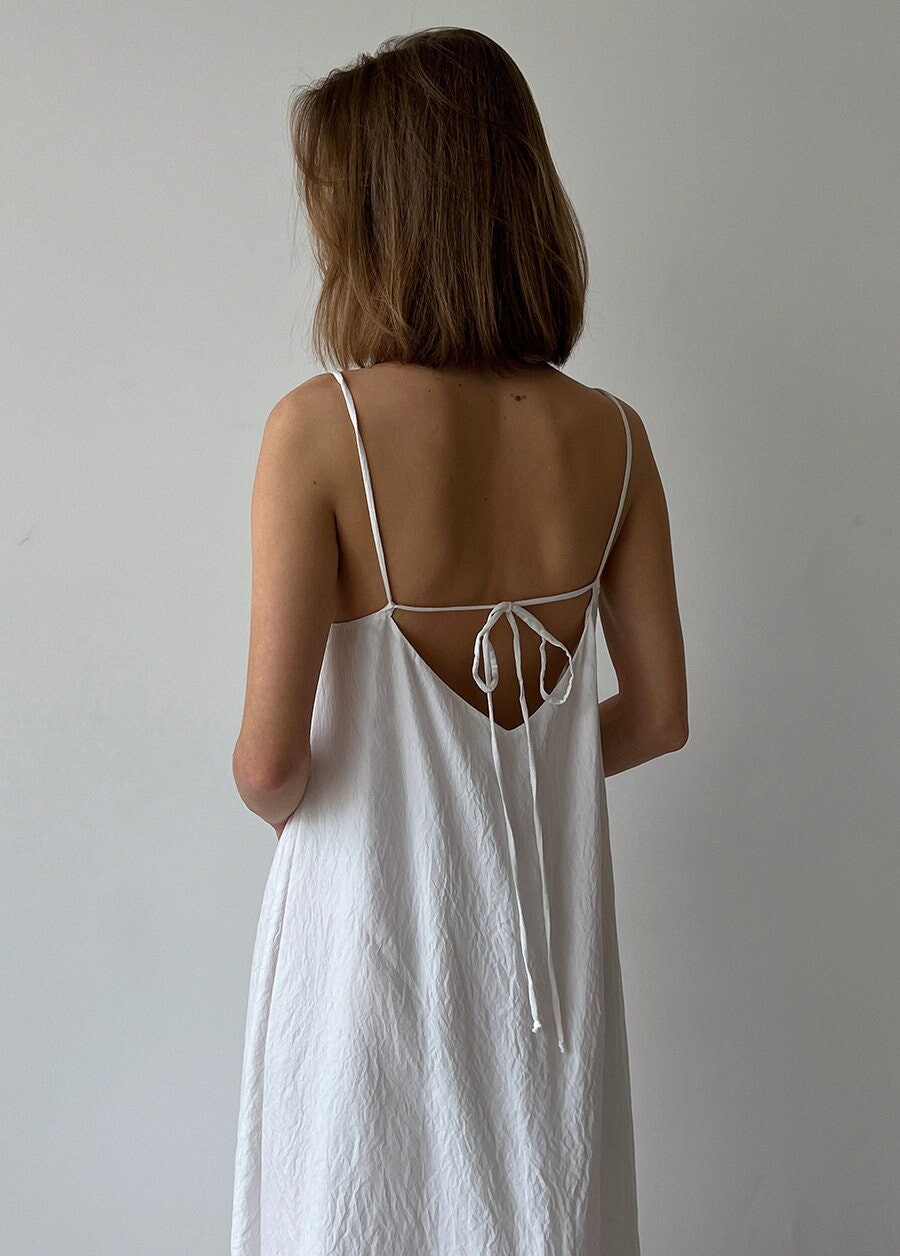 Open Back Sundress Low Back Dress Long Strappy Dress for - Etsy