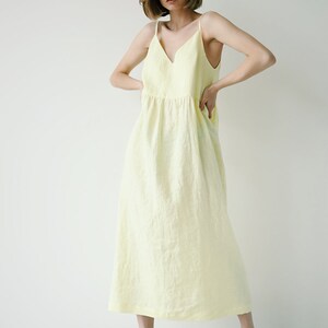 Yellow Dress Pale Yellow Linen Dress for Women Yellow - Etsy