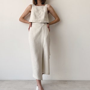 Light Beige Linen Top Linen Tank Top Linen Crop Top Linen - Etsy