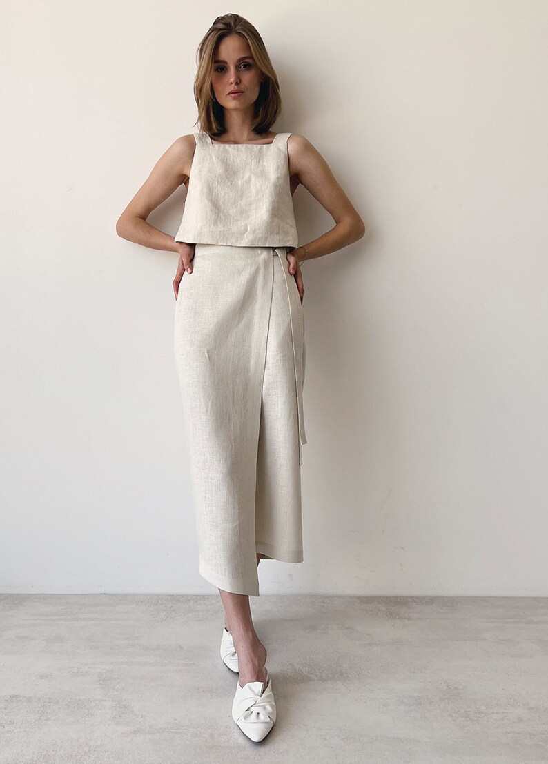Light Beige Linen Top Linen Tank Top Linen Crop Top Linen - Etsy