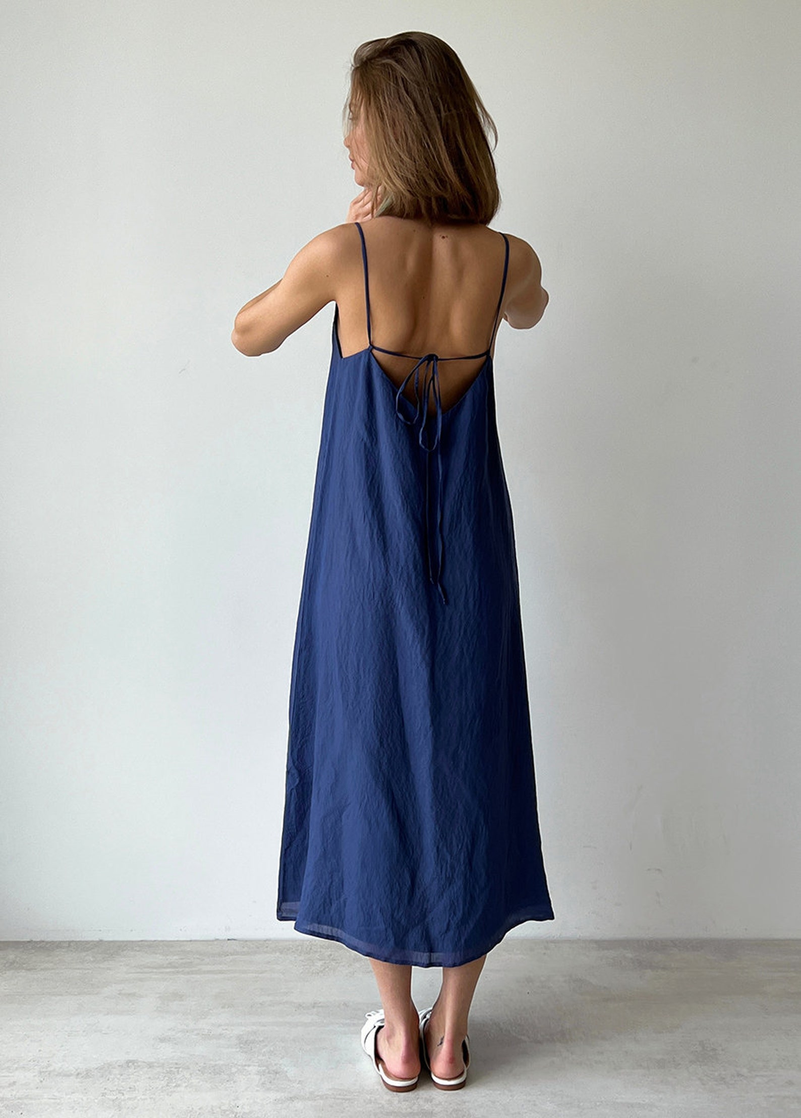 Open Back Sundress Low Back Dress Long Strappy Dress for - Etsy