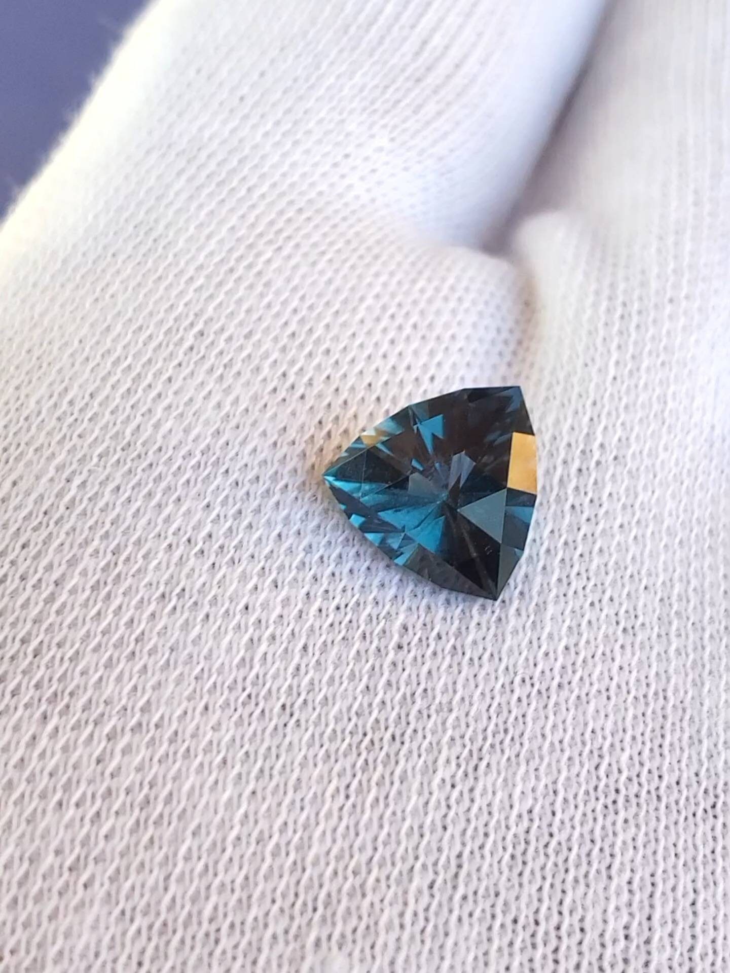 2.50 Ct. London Blue Topaz Triangle Checker Cut Jewelry | Etsy