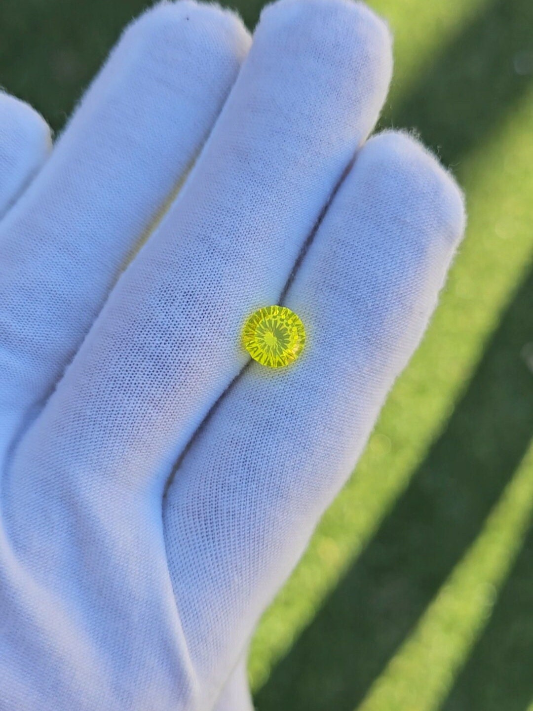 4.27 Ct. Sun-fire Cut Yellow YAG Fantasy/concave Cut Yttrium Aluminum ...