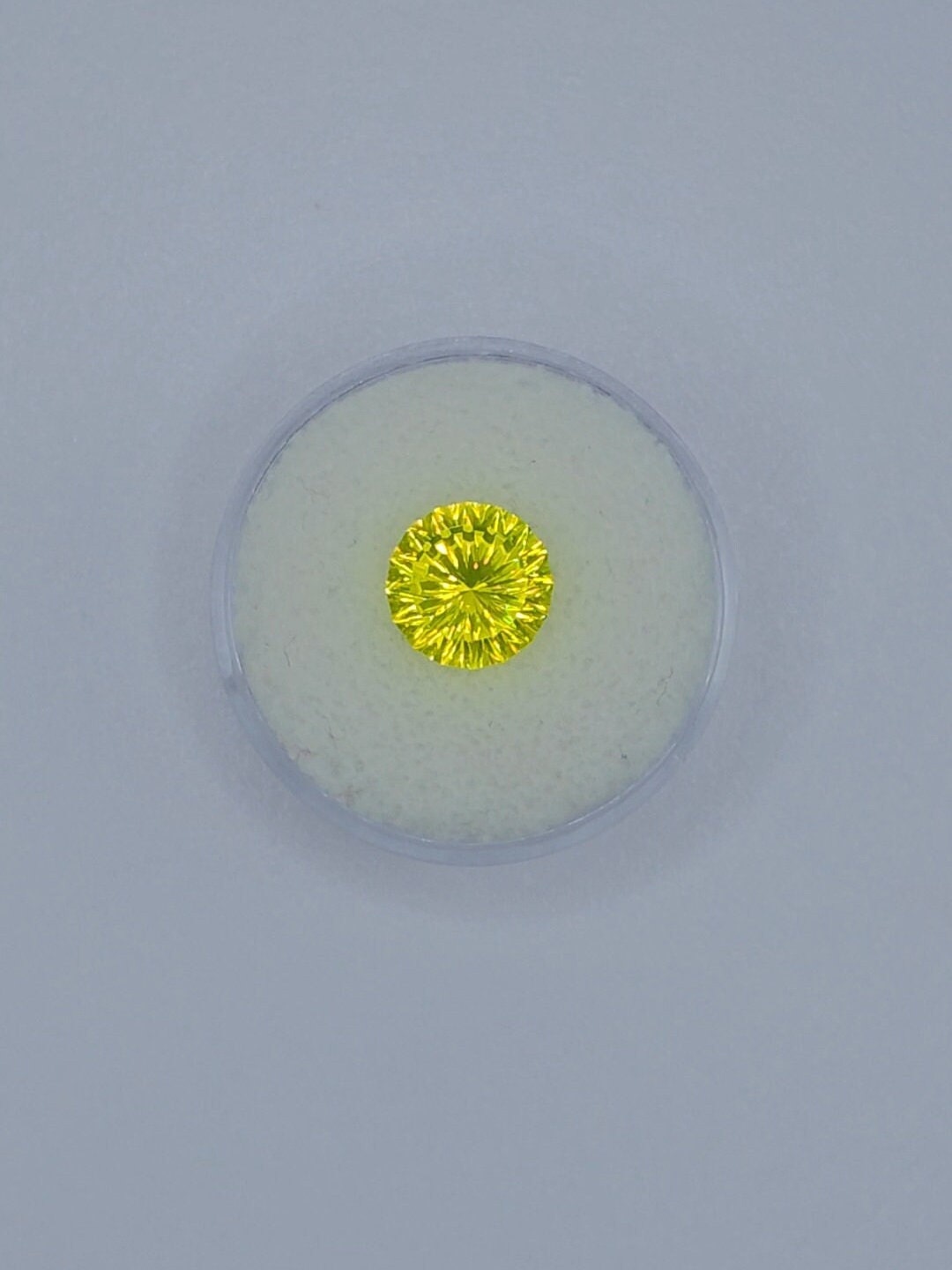 4.27 Ct. Sun-fire Cut Yellow YAG Fantasy/concave Cut Yttrium Aluminum ...