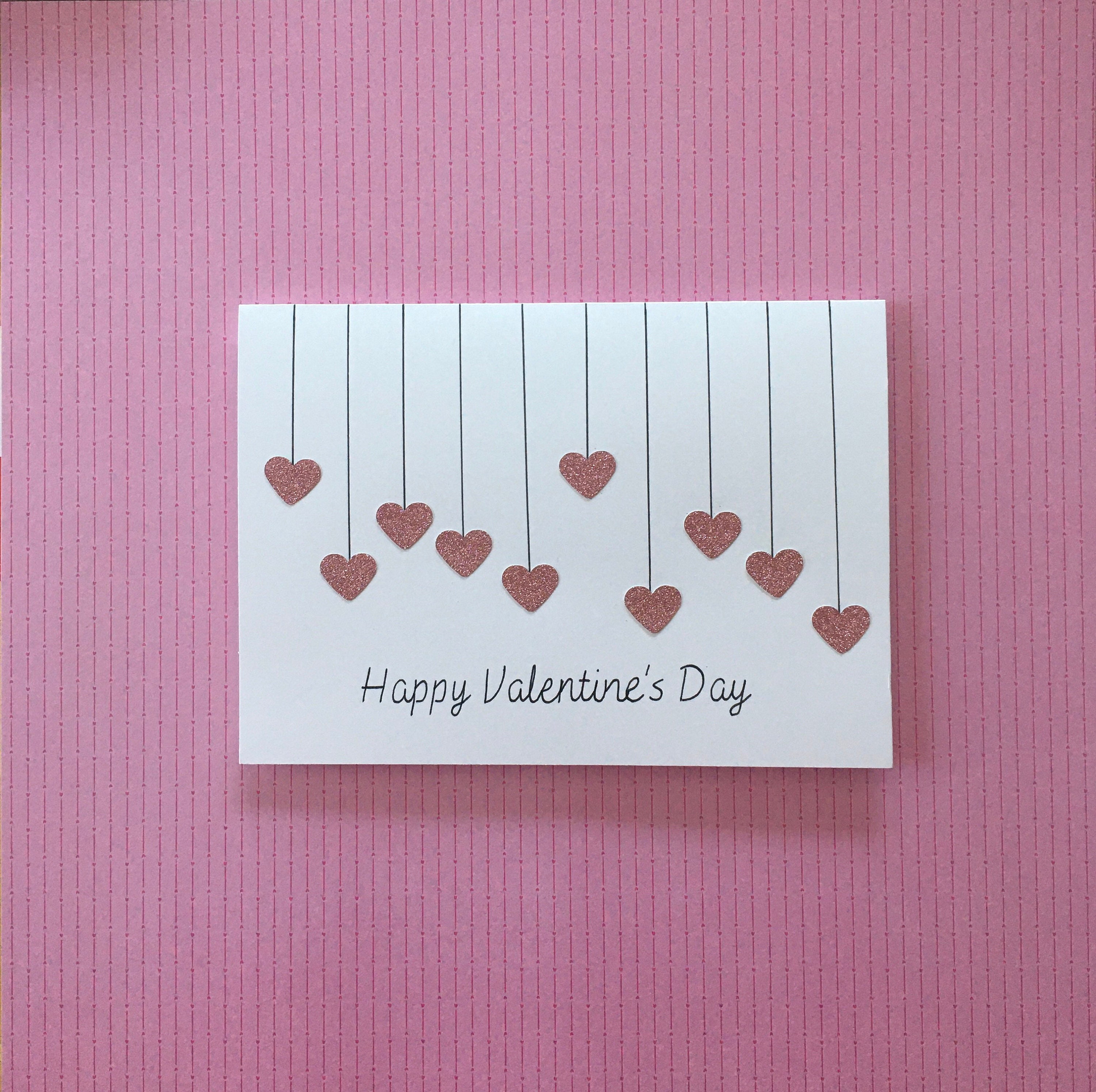 Valentines Sparkly Hanging Hearts Card - Etsy