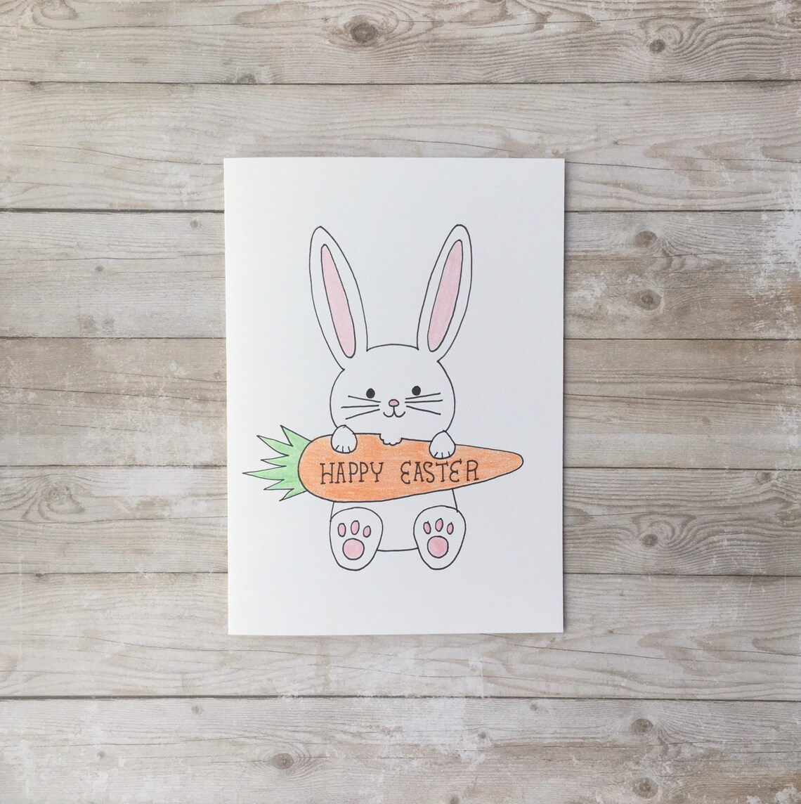 Happy Easter Bunny Card - Etsy