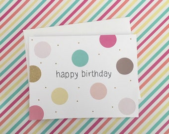 Happy Birthday Card Polka Dot Post Greeting Card - Etsy