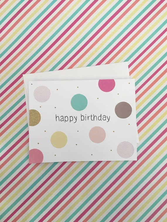 Birthday Polka Dot Notecard | Etsy