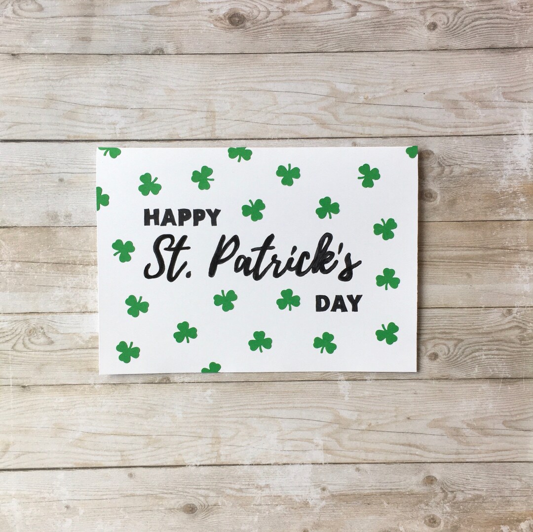 St. Patrick’s Day Shamrock Card - Etsy
