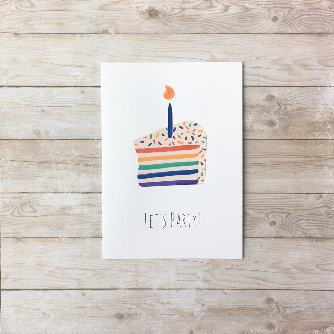 Birthday Cake Slice Card - Etsy