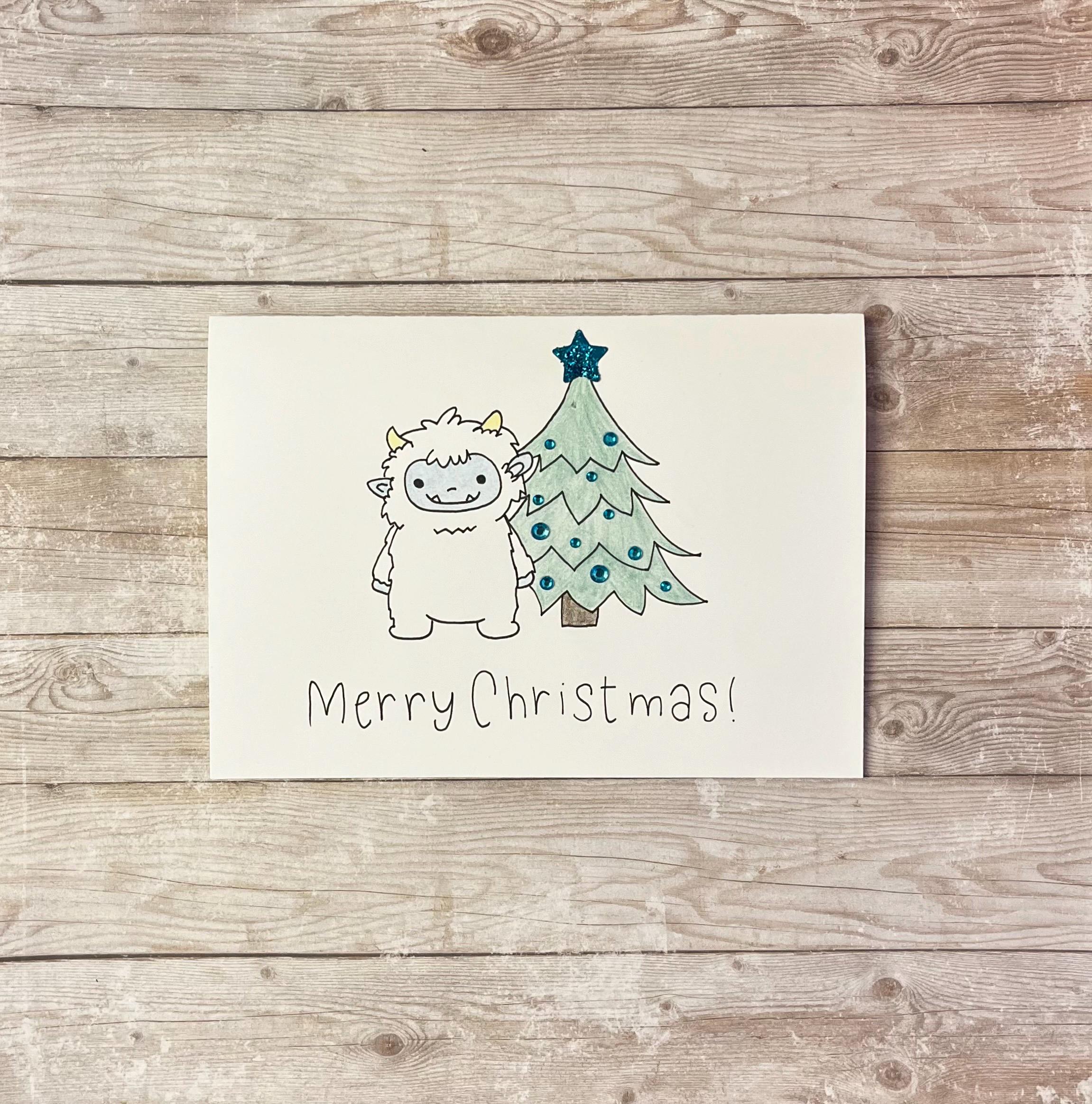 Yeti Christmas Card - Etsy