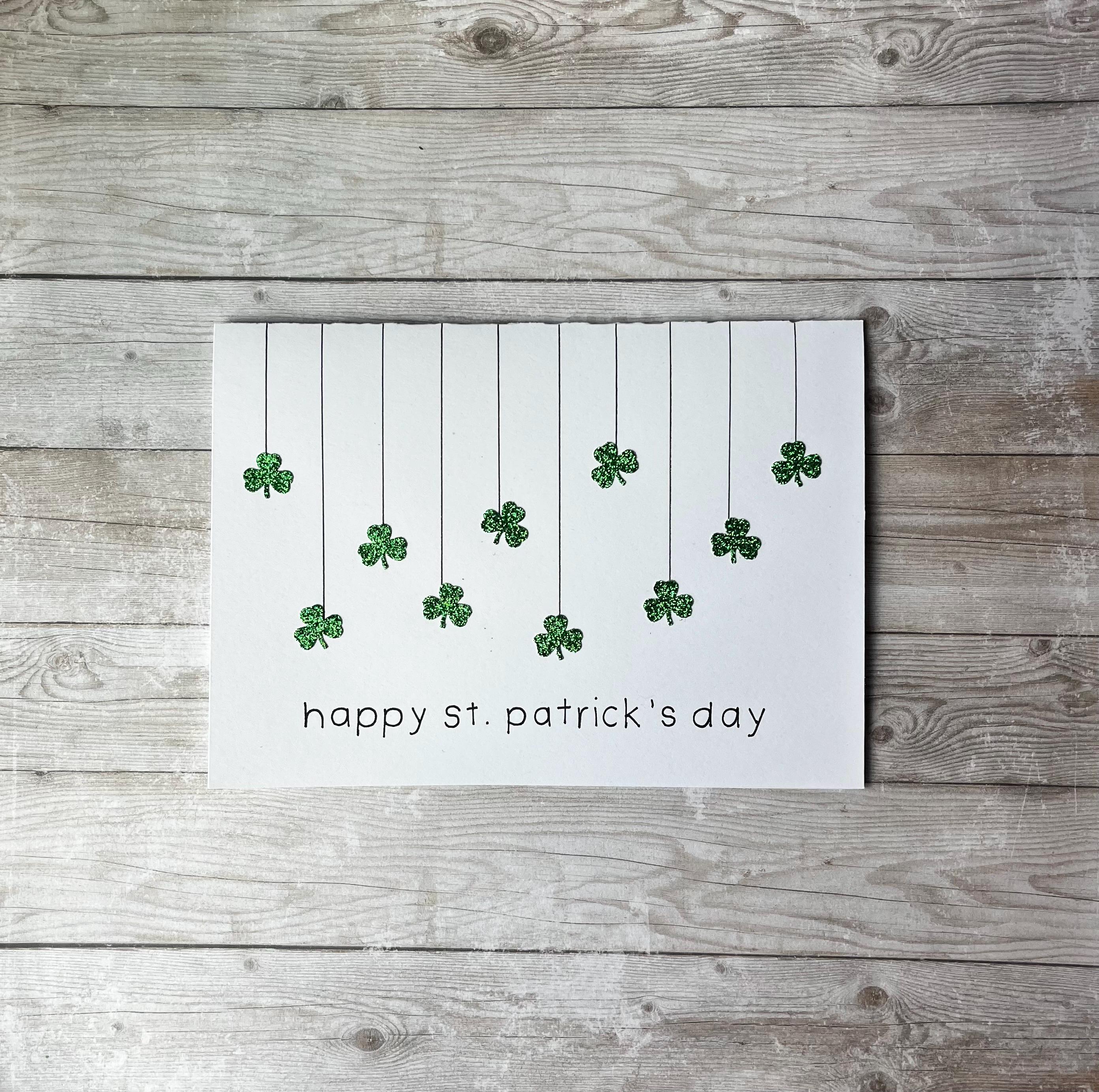 Sparkly Hanging Shamrock Card - Etsy