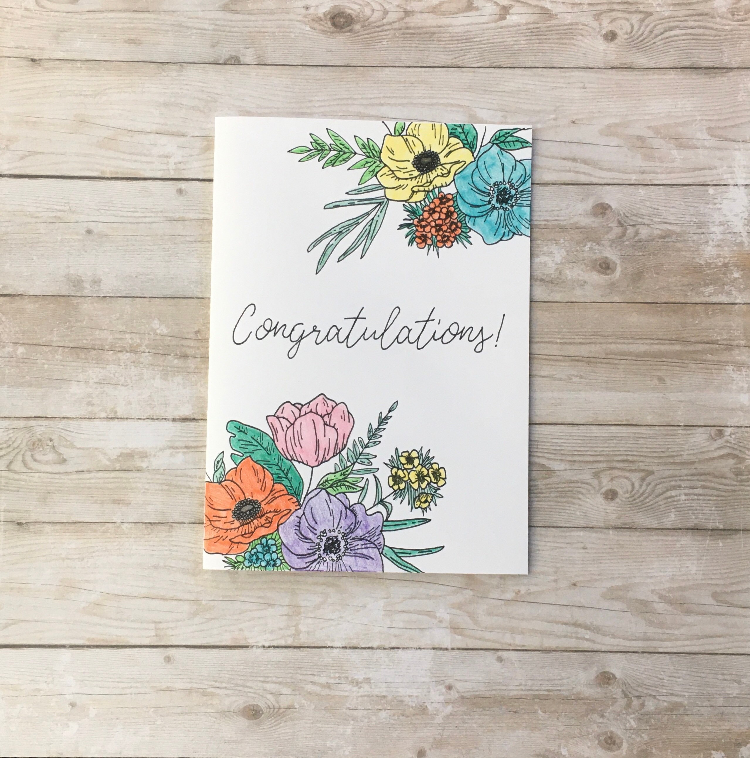 Congratulations Flower Card - Etsy