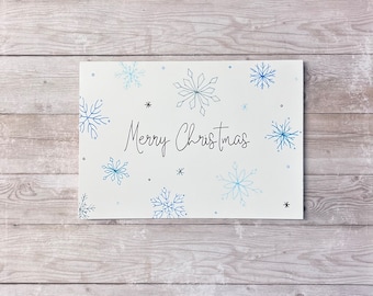 Let It Snow Snowflake Christmas Cards-set of 8-snowflakes/silver ...