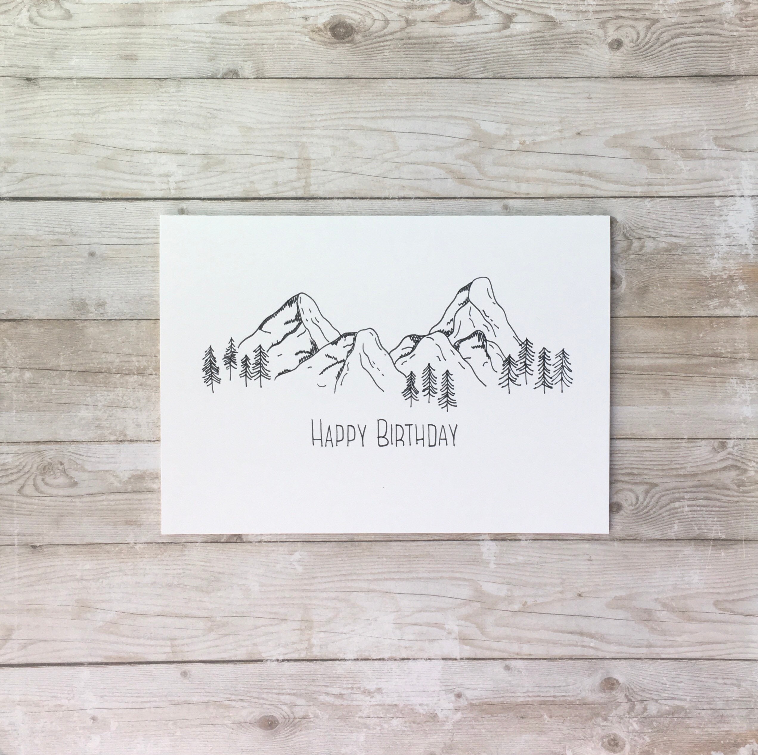 Birthday Mountain Card - Etsy