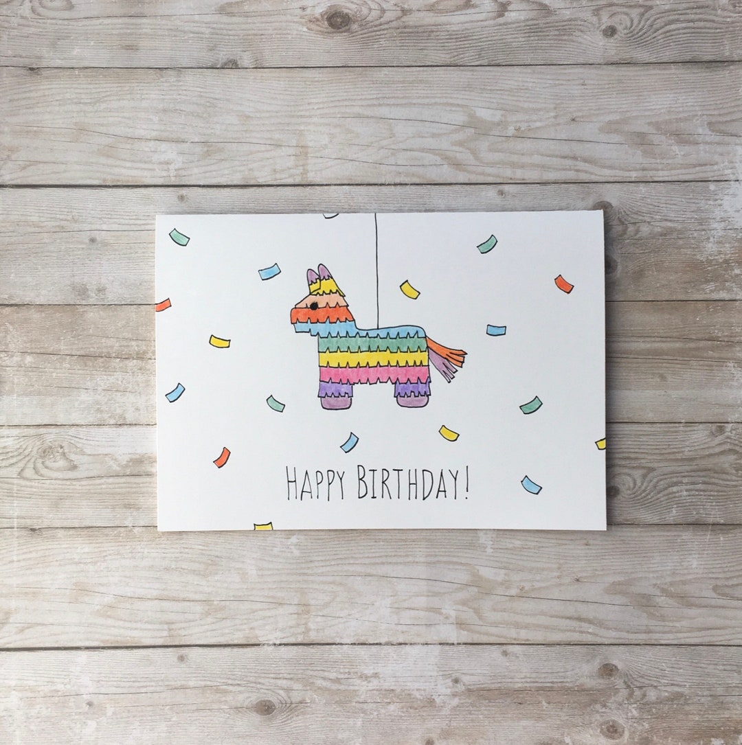 Piñata Birthday Card - Etsy