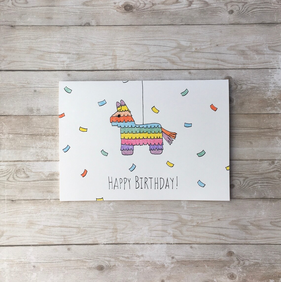 Piñata Birthday Card - Etsy