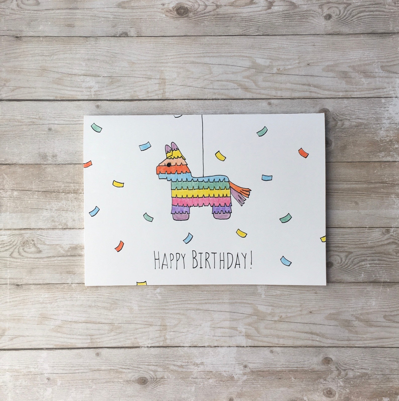 Piñata Birthday Card - Etsy