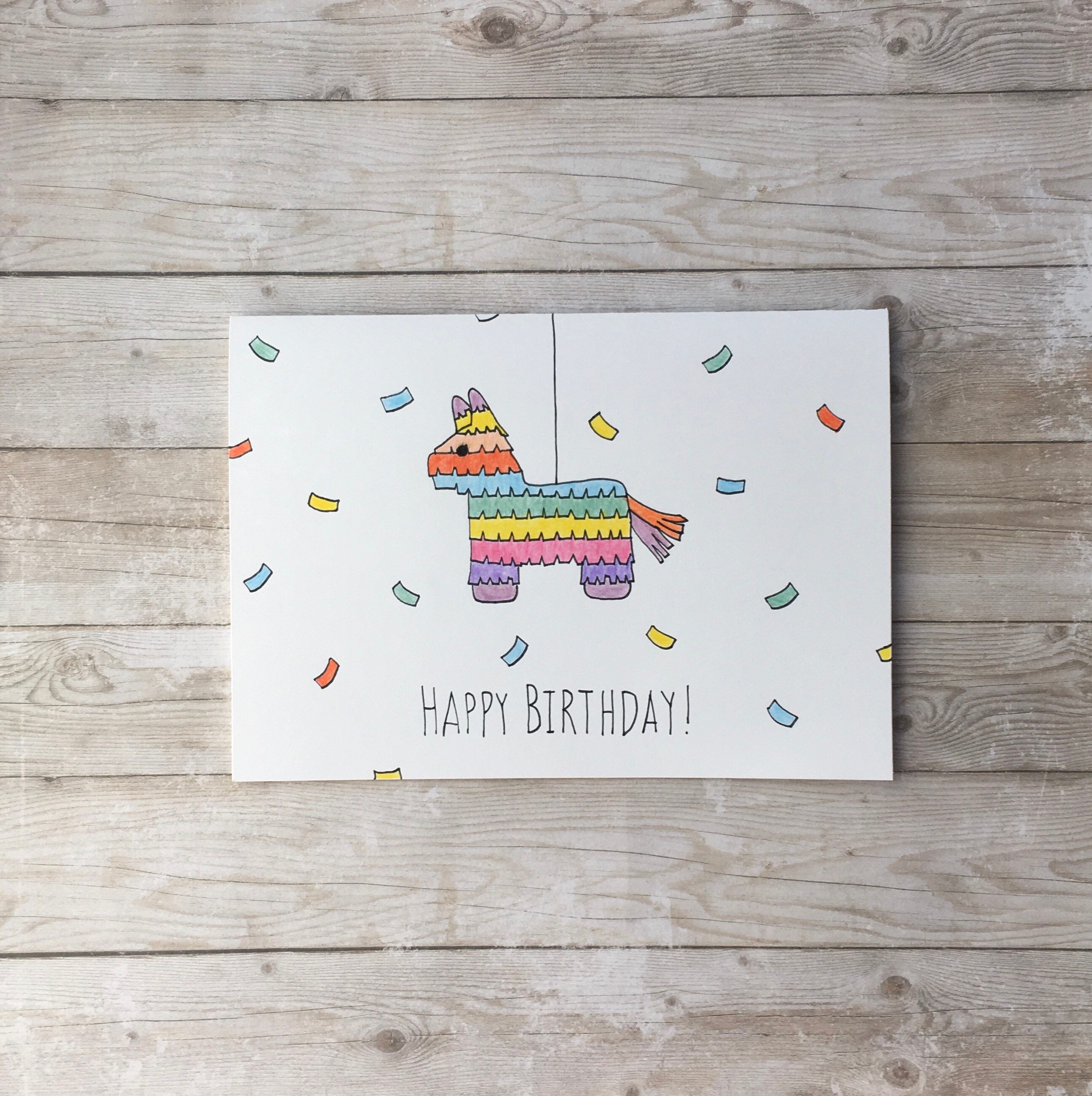 Piñata Birthday Card - Etsy