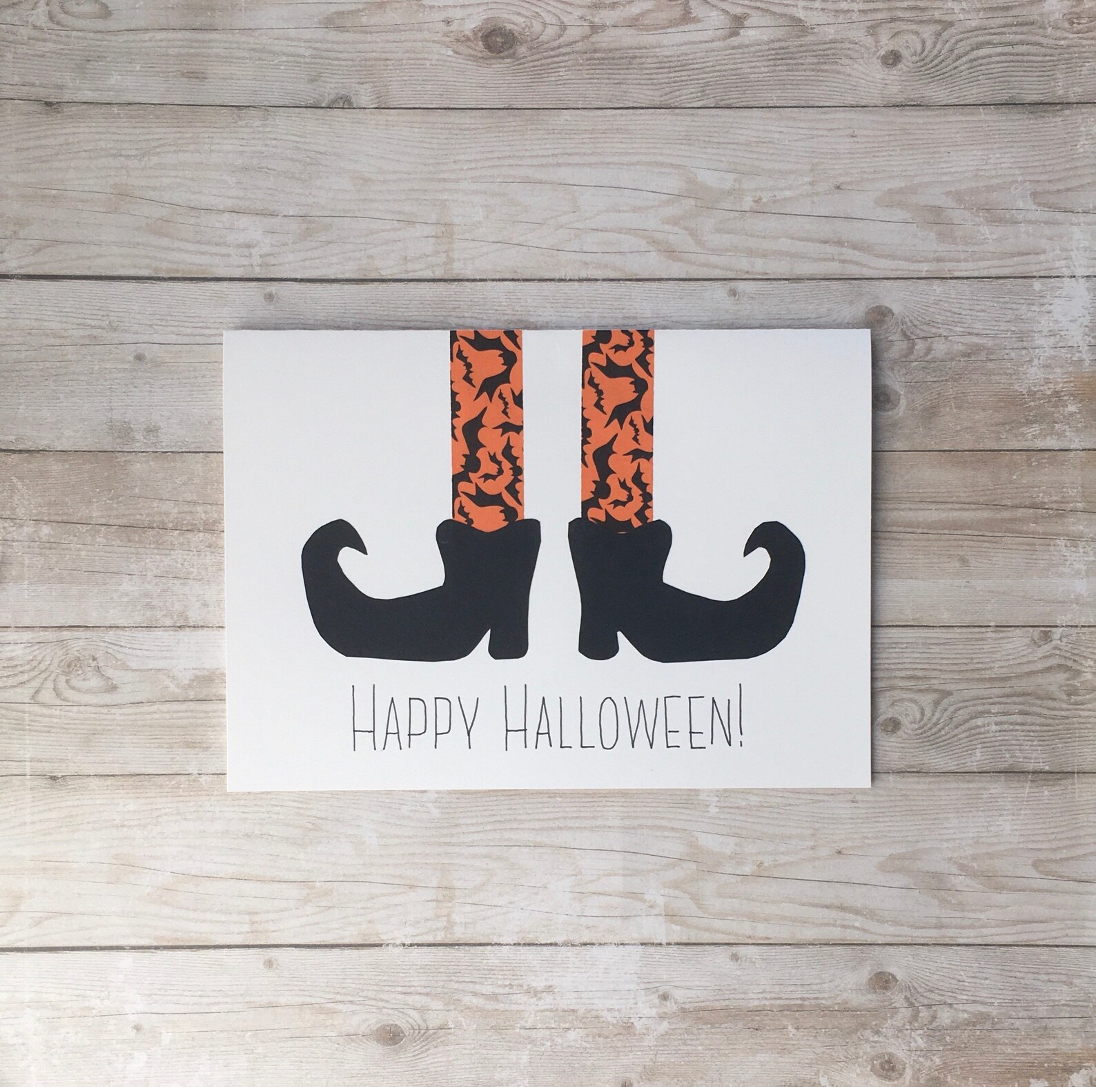 Witch Shoes Halloween Card - Etsy