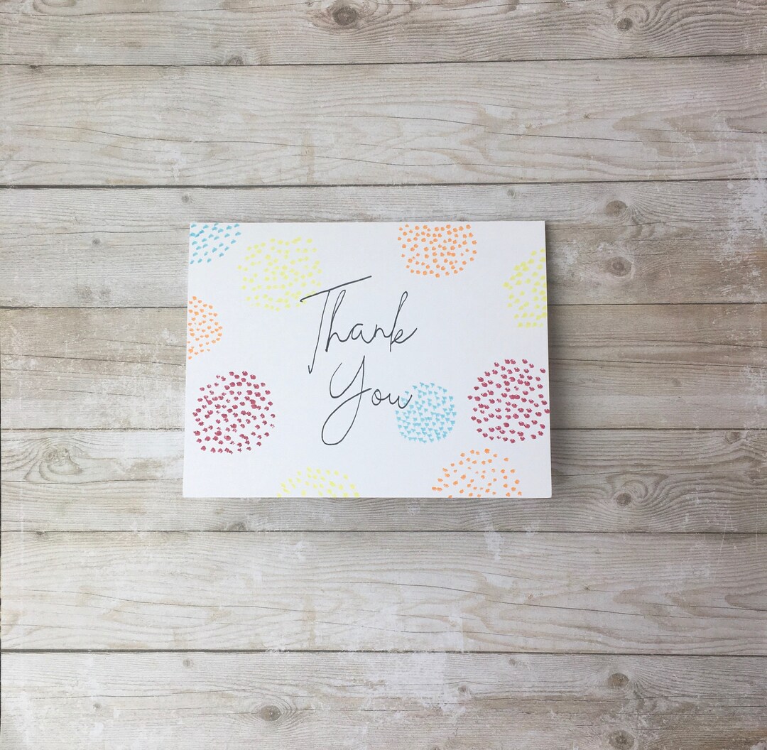 Dotted Thank You Card - Etsy