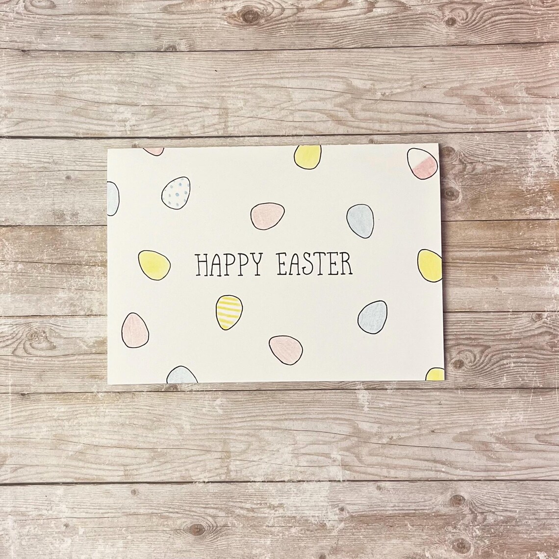 Pastel Easter Egg Card - Etsy