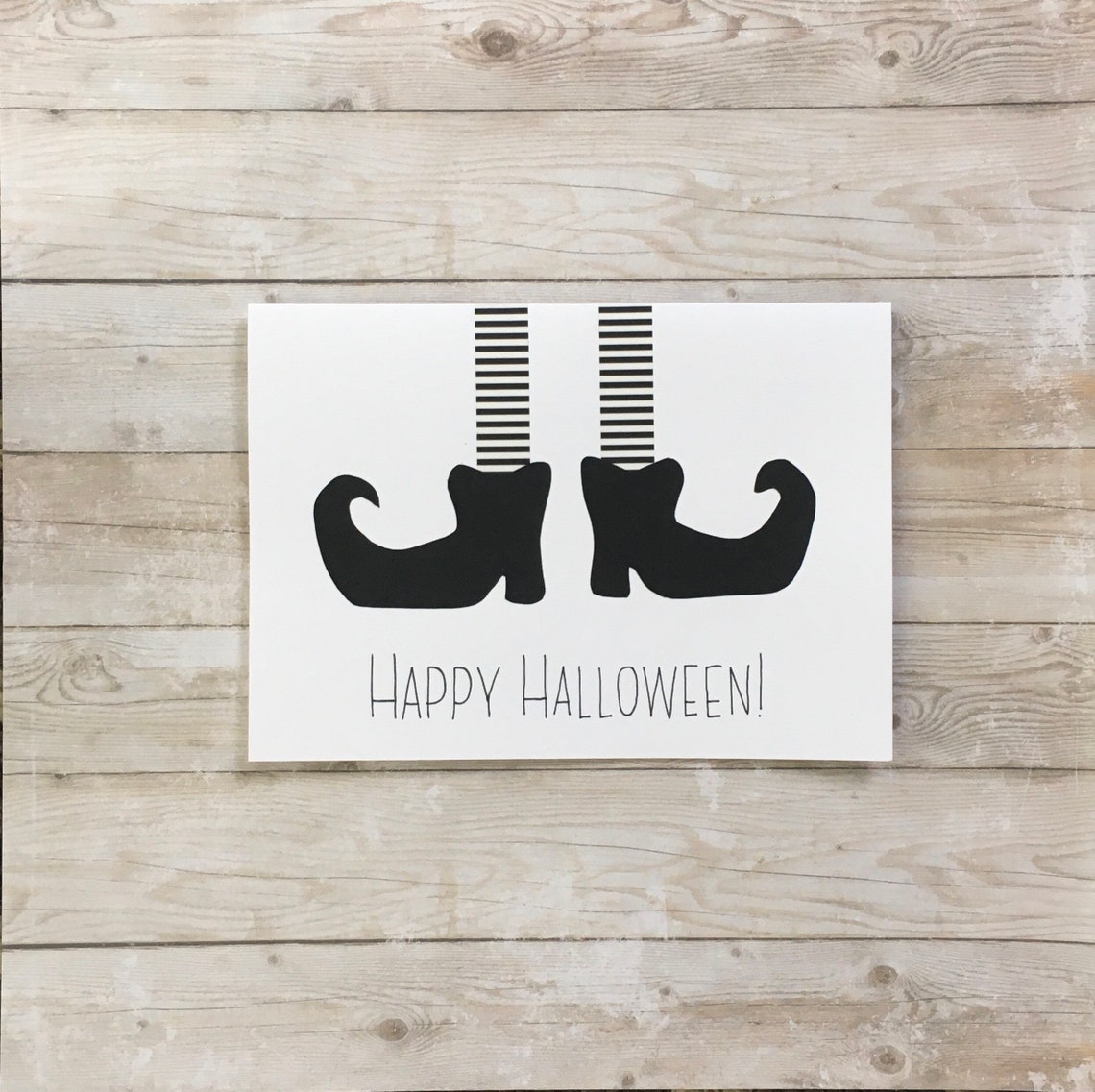 Witch Shoes Halloween Card - Etsy