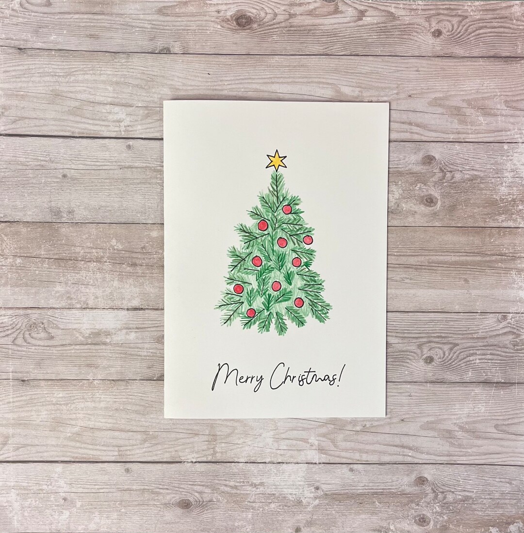 Traditional Christmas Tree Card - Etsy