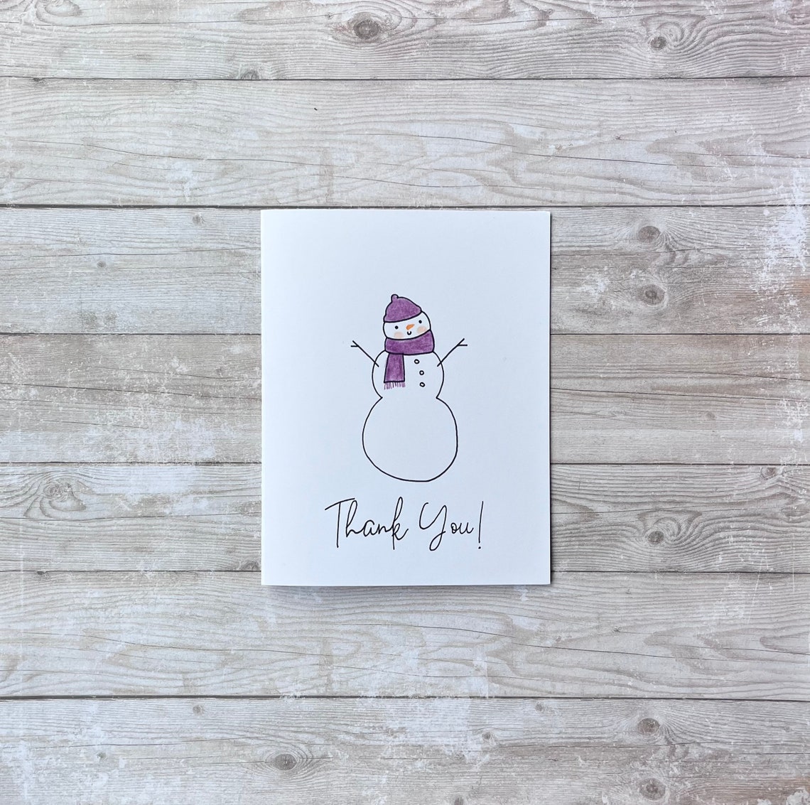 Winter Snowmen Thank You Card Set - Etsy