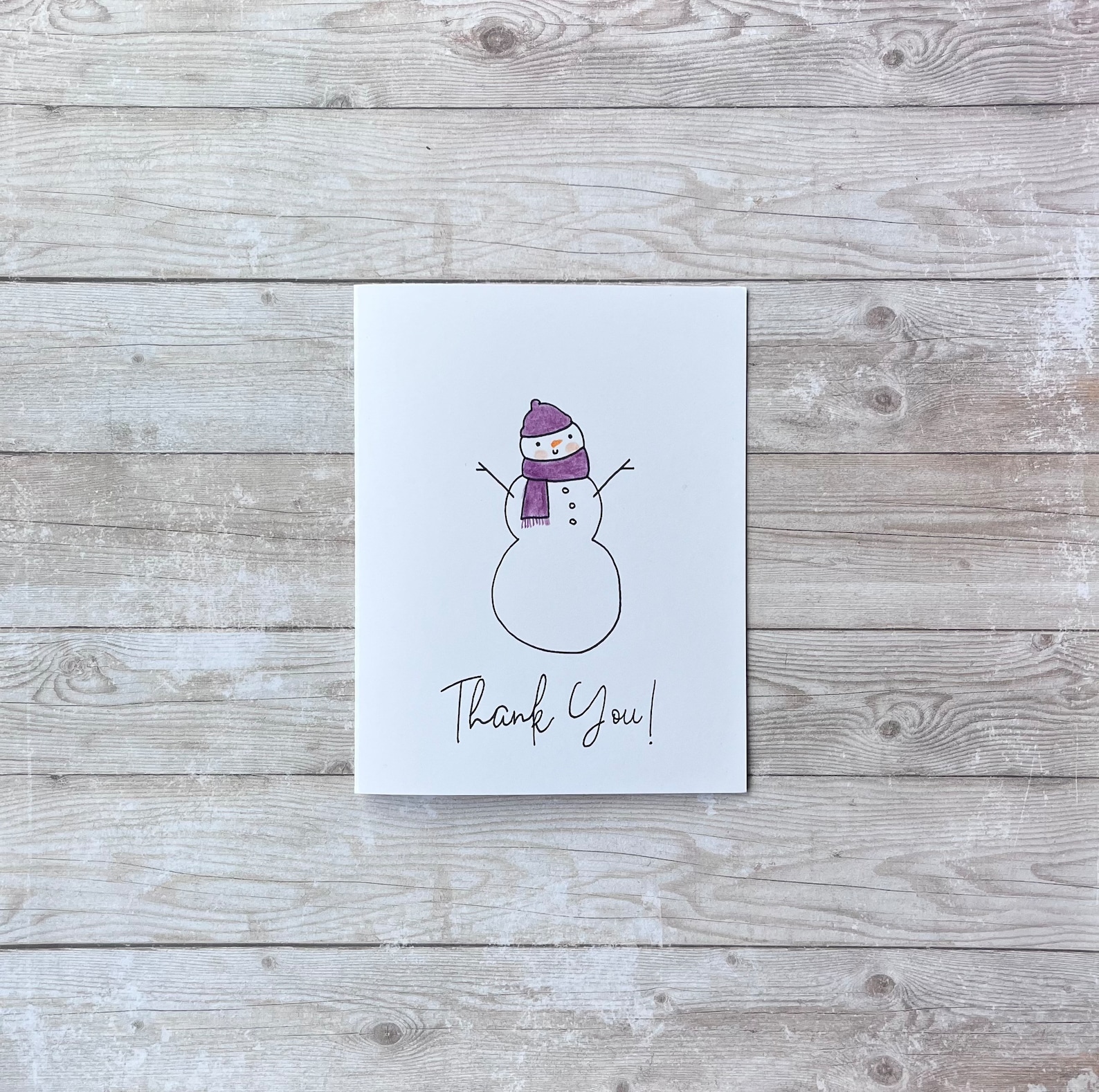 Winter Snowmen Thank You Card Set - Etsy