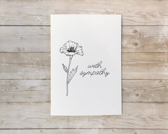 Flower Sympathy Card - Etsy