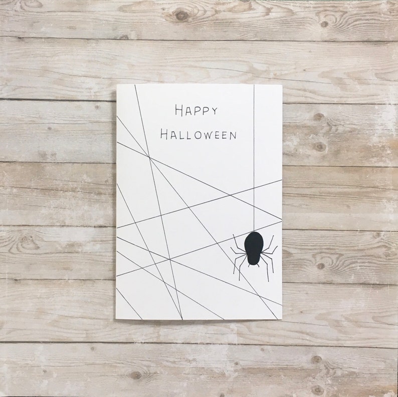 Spider Web Halloween Card - Etsy