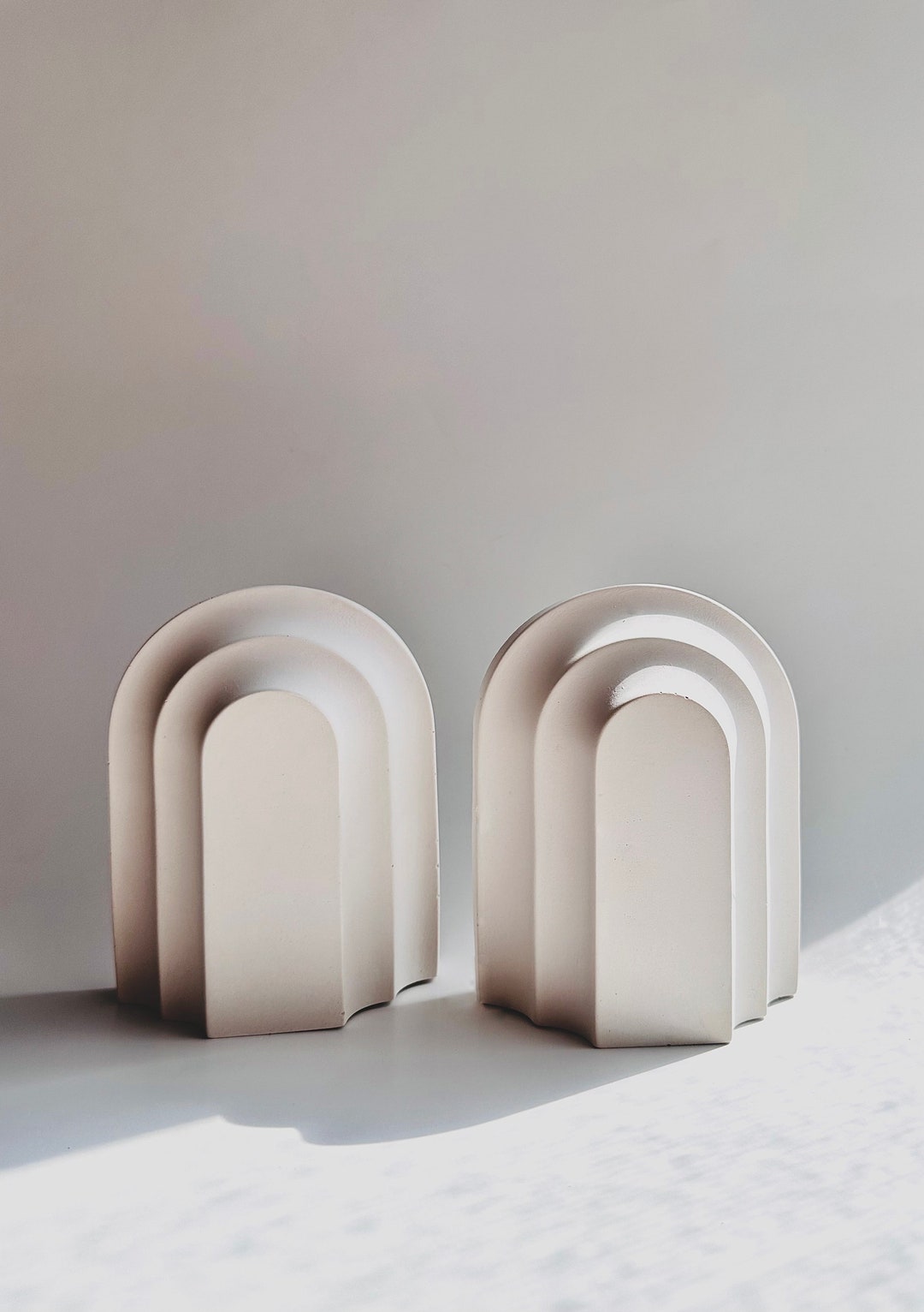 White Plaster of Paris Bookend, Simple Bookend, Unique White Bookend - Etsy