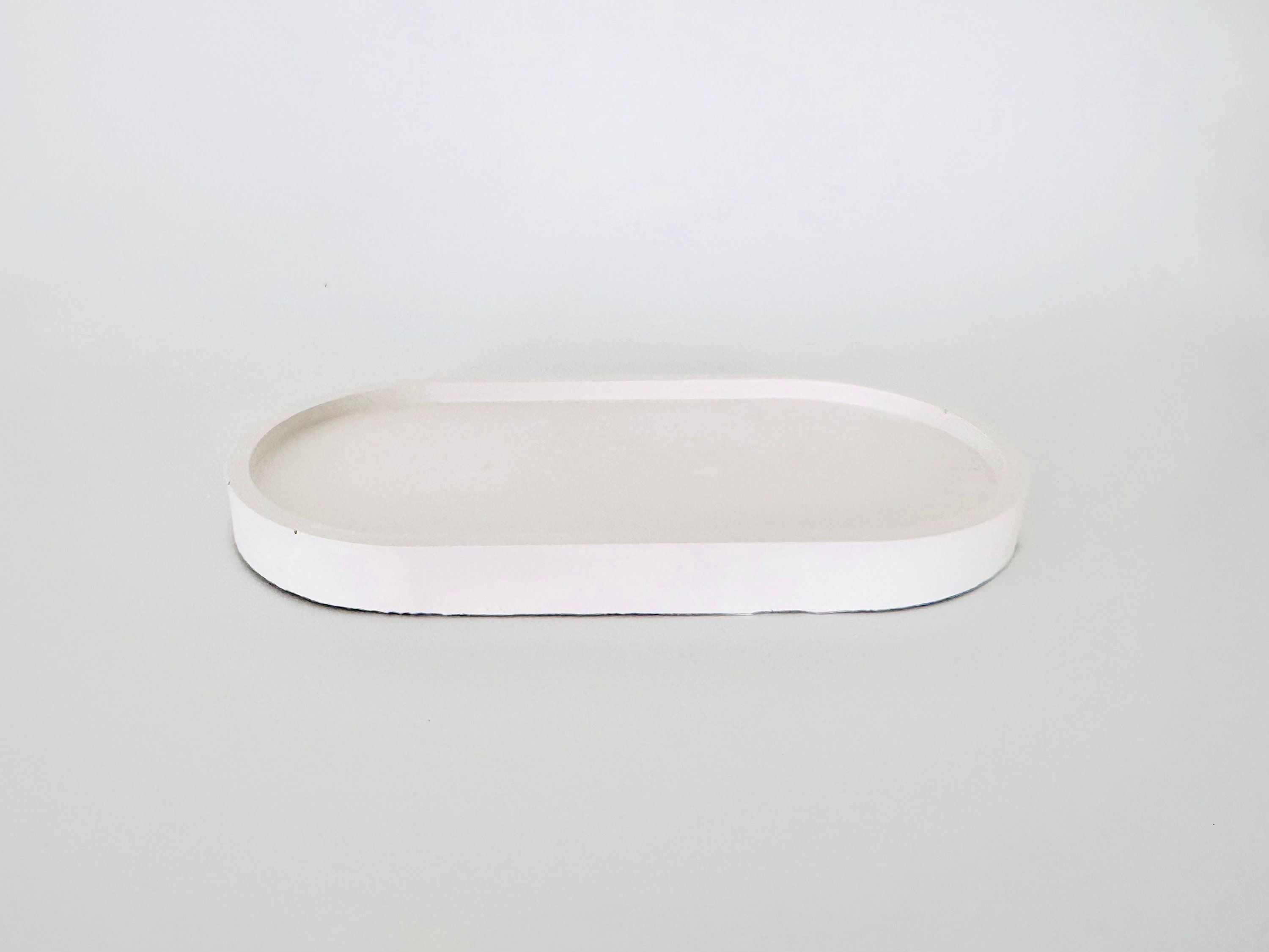 Minimalist White Plaster Catch-all Tray, Oval Decor - Etsy