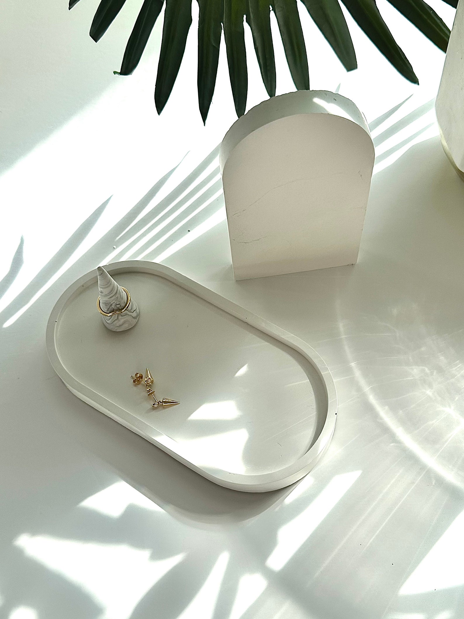 Minimalist White Plaster Catch-all Tray, Oval Decor - Etsy