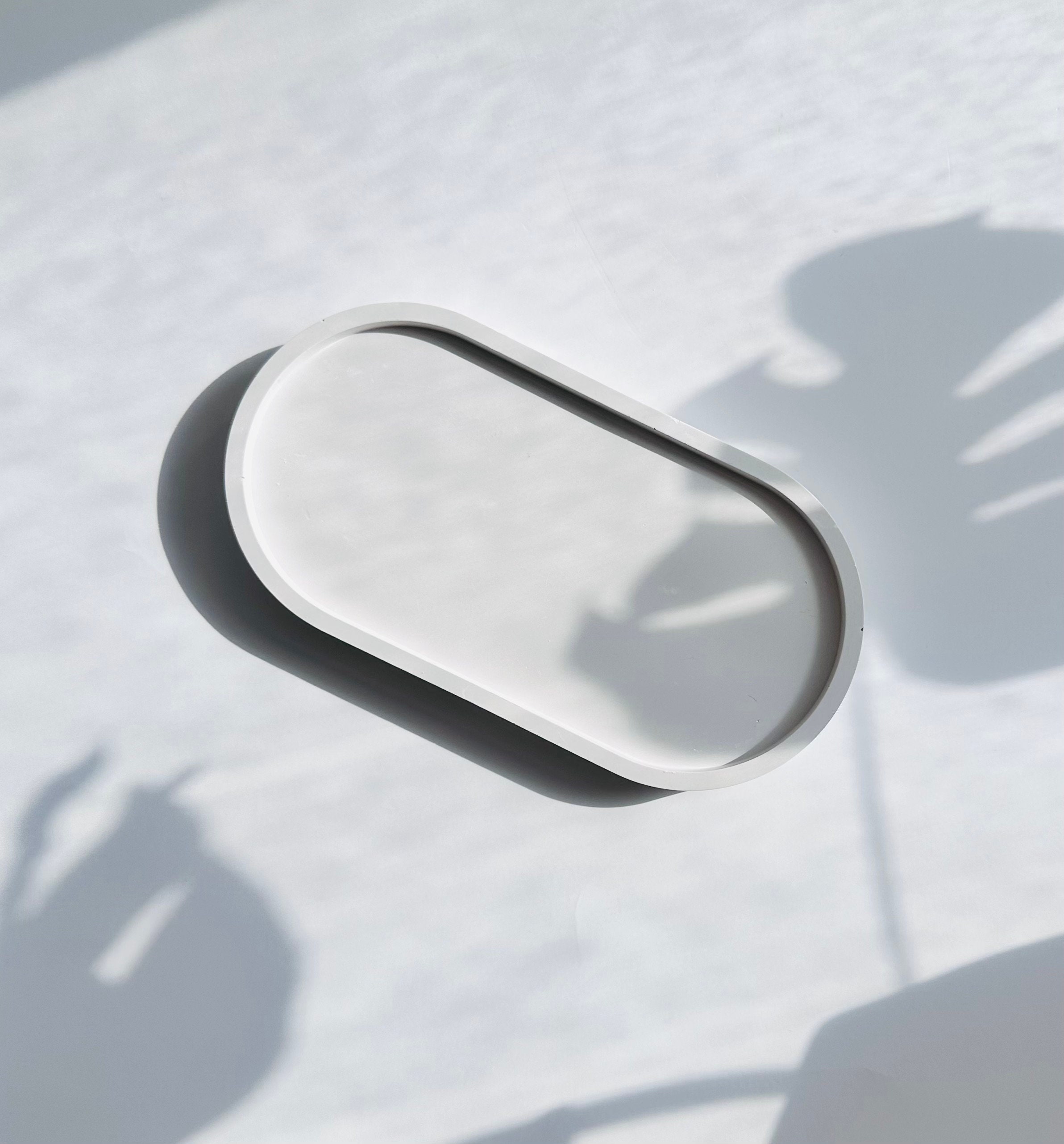 Minimalist White Plaster Catch-all Tray, Oval Decor - Etsy