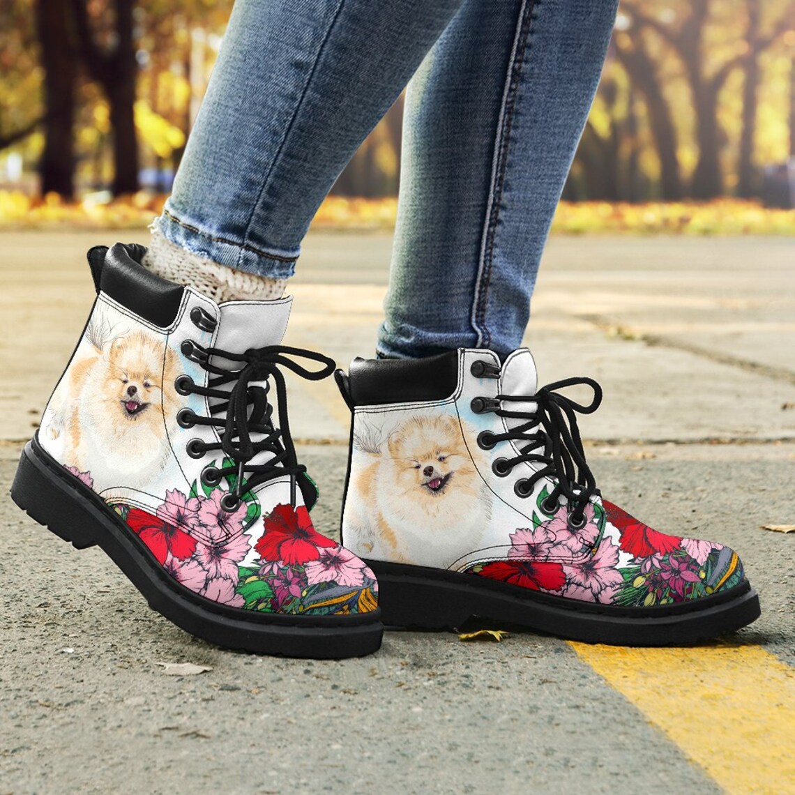 Spitz BOOTS Spitz Lover Custom Picture Animal Lovers Women - Etsy
