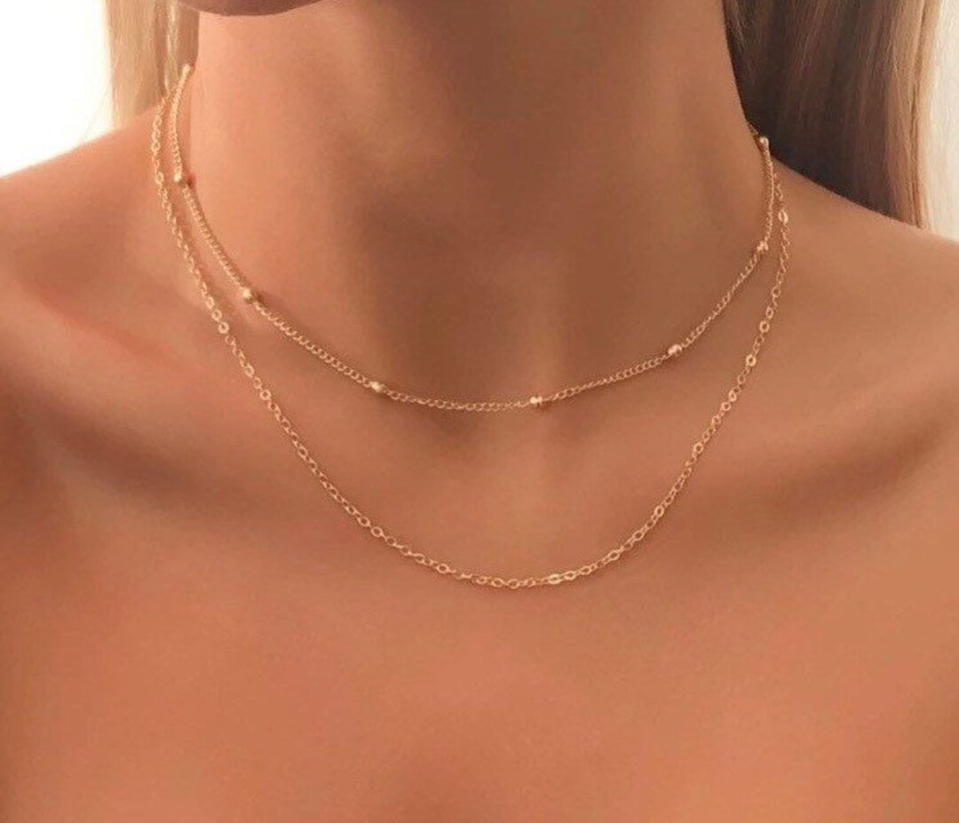 Simple Gold Necklace, Dainty Necklace, Necklace, Layering Necklace ...
