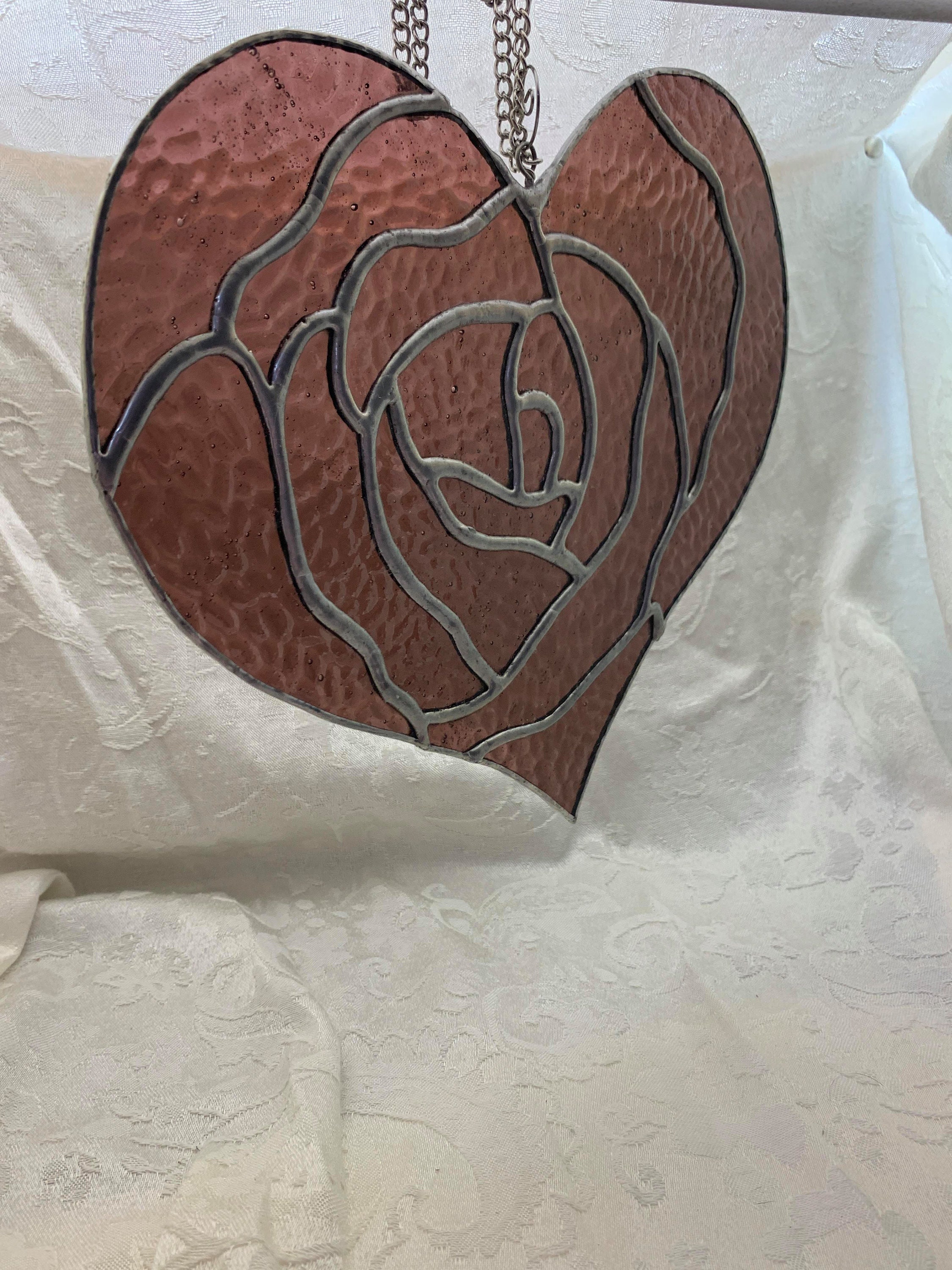 Heart Rose Stained Glass - Etsy