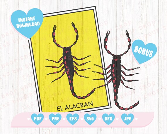 El Alacran SVG Mexican Loteria SVG Classic Card Silhouette | Etsy España