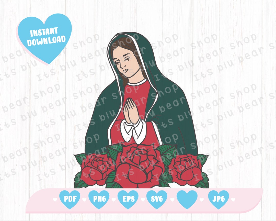 Virgin Mary Svg, Mother Mary Vector, Mary Mother of God, Christian Svg ...