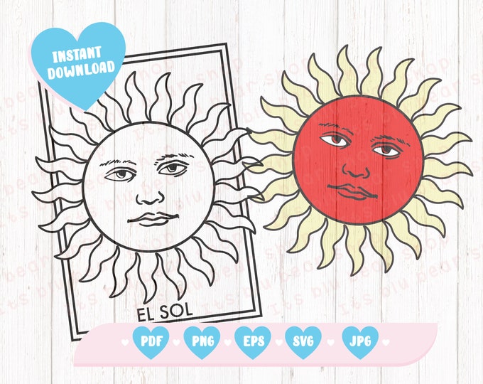 El Sol SVG Mexican Loteria SVG Cricut Ready, Loteria Card Svg Eps Pdf ...