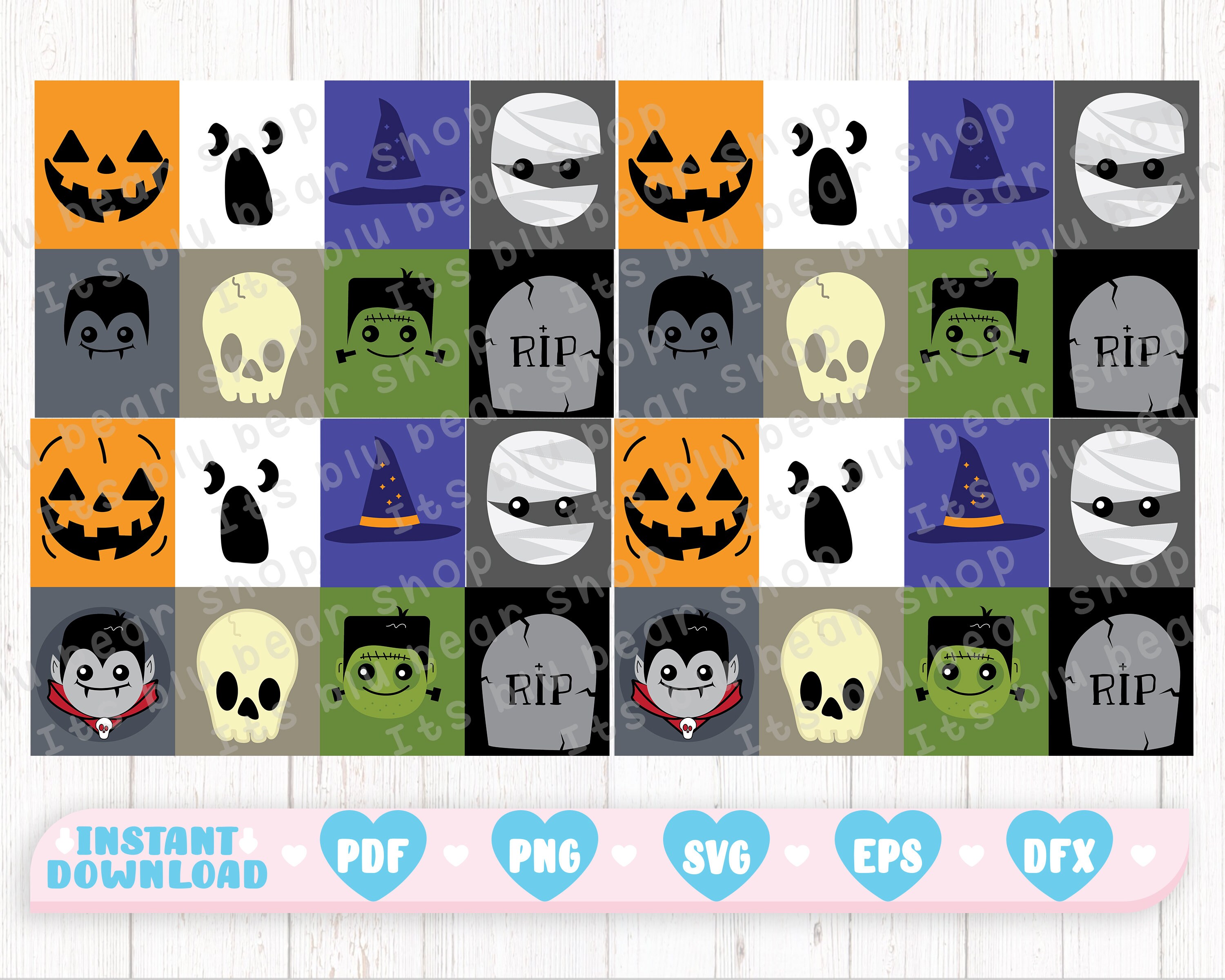 Cute Halloween SVG Bundle Vampire Frankenstein Mummy Witch - Etsy