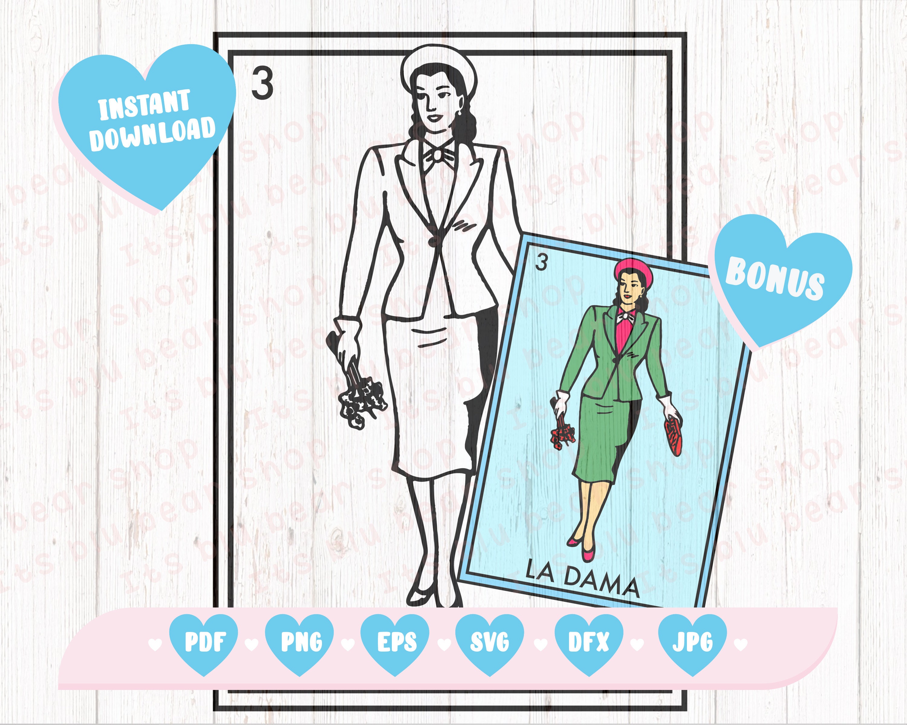 La Dama SVG Mexican Loteria SVG Cricut Ready Loteria Card Svg - Etsy ...