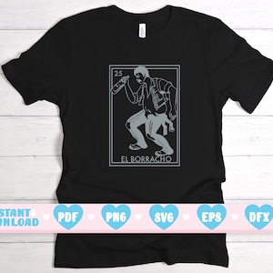 El Borracho SVG Mexican Loteria SVG Classic Card Silhouette Cameo ...