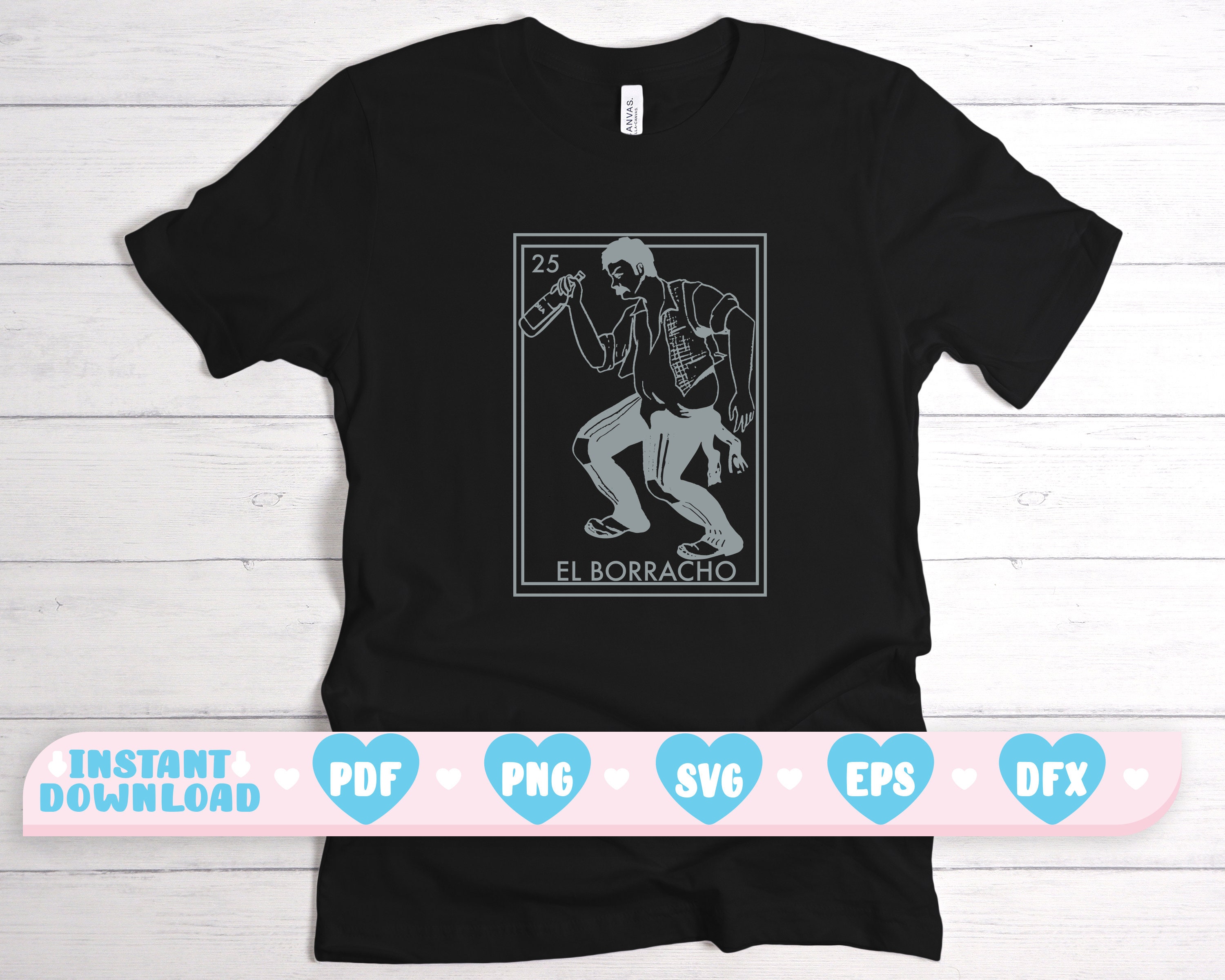 El Borracho SVG Mexican Loteria SVG Classic Card Silhouette Cameo ...
