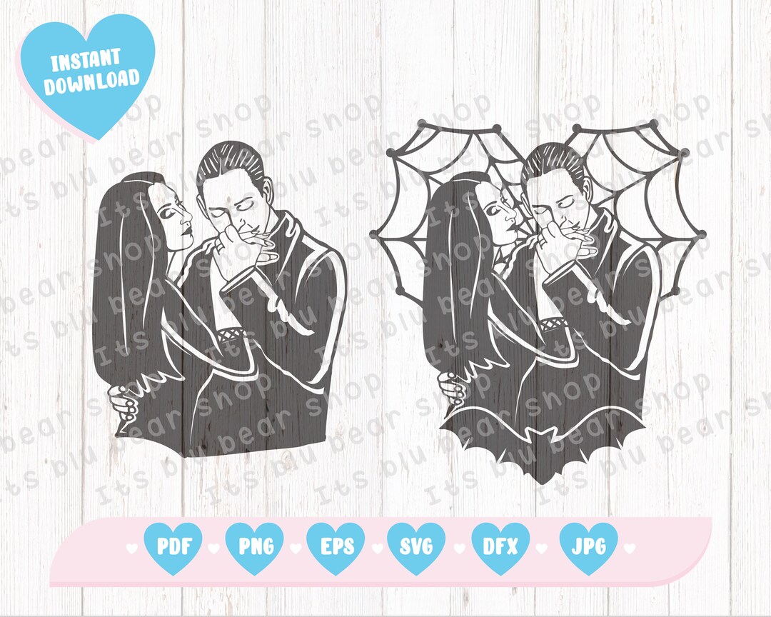 Gomez Inspired SVG Couples SVG Digital Download Halloween Svg - Etsy