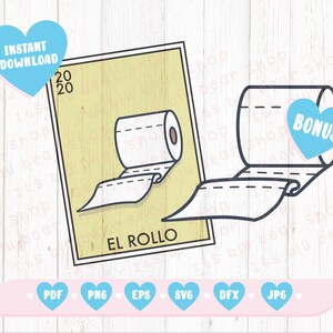 Toilet Paper Svg El Rollo SVG Mexican Loteria SVG Classic Card ...