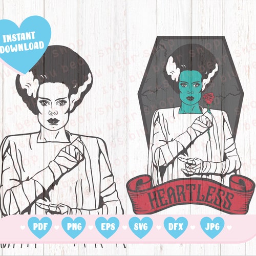Bride of Frankenstein Halloween SVG for Cricut/silhouette - Etsy